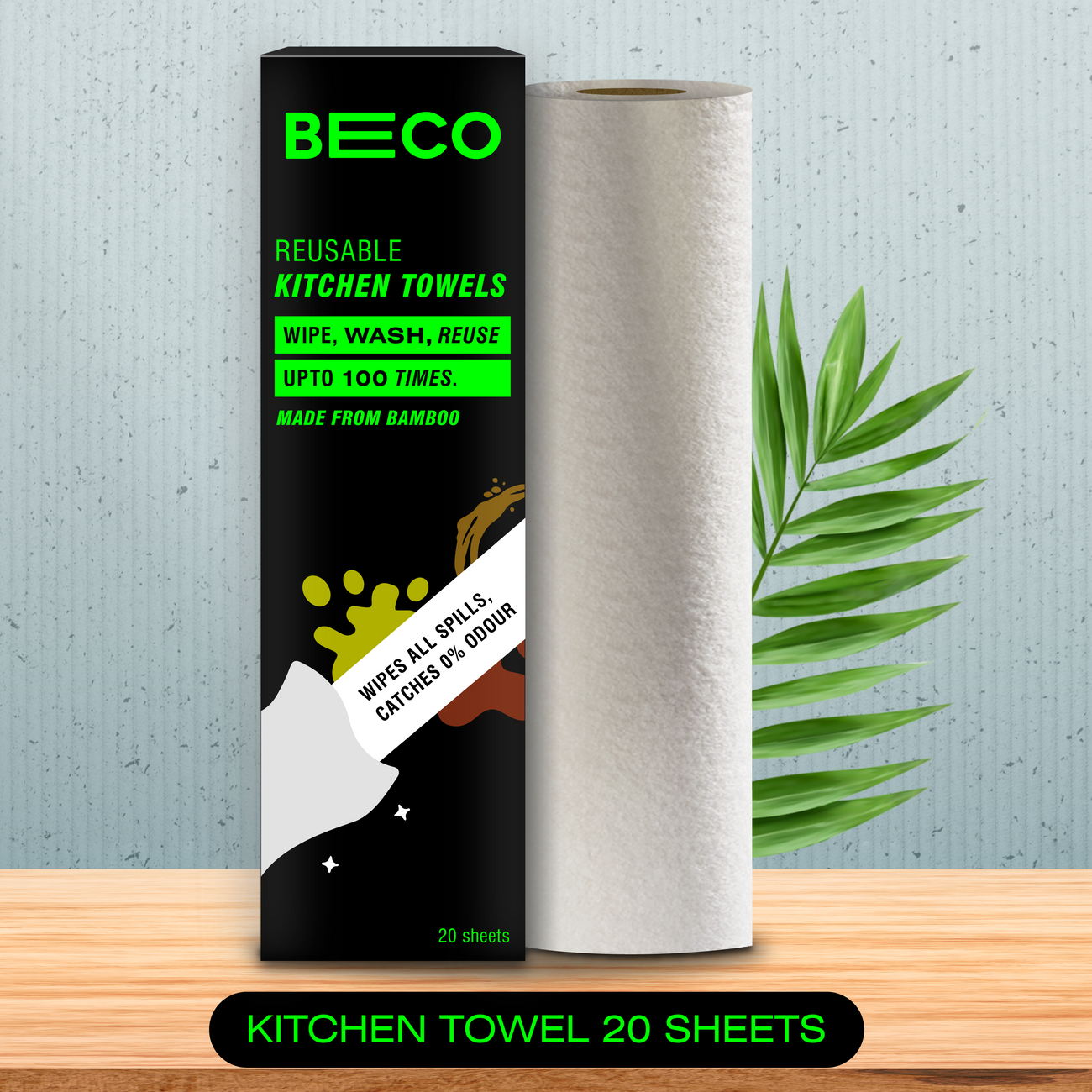 Buy Bamboo Reusable Kitchen Towel Roll Online At Best Price | Beco