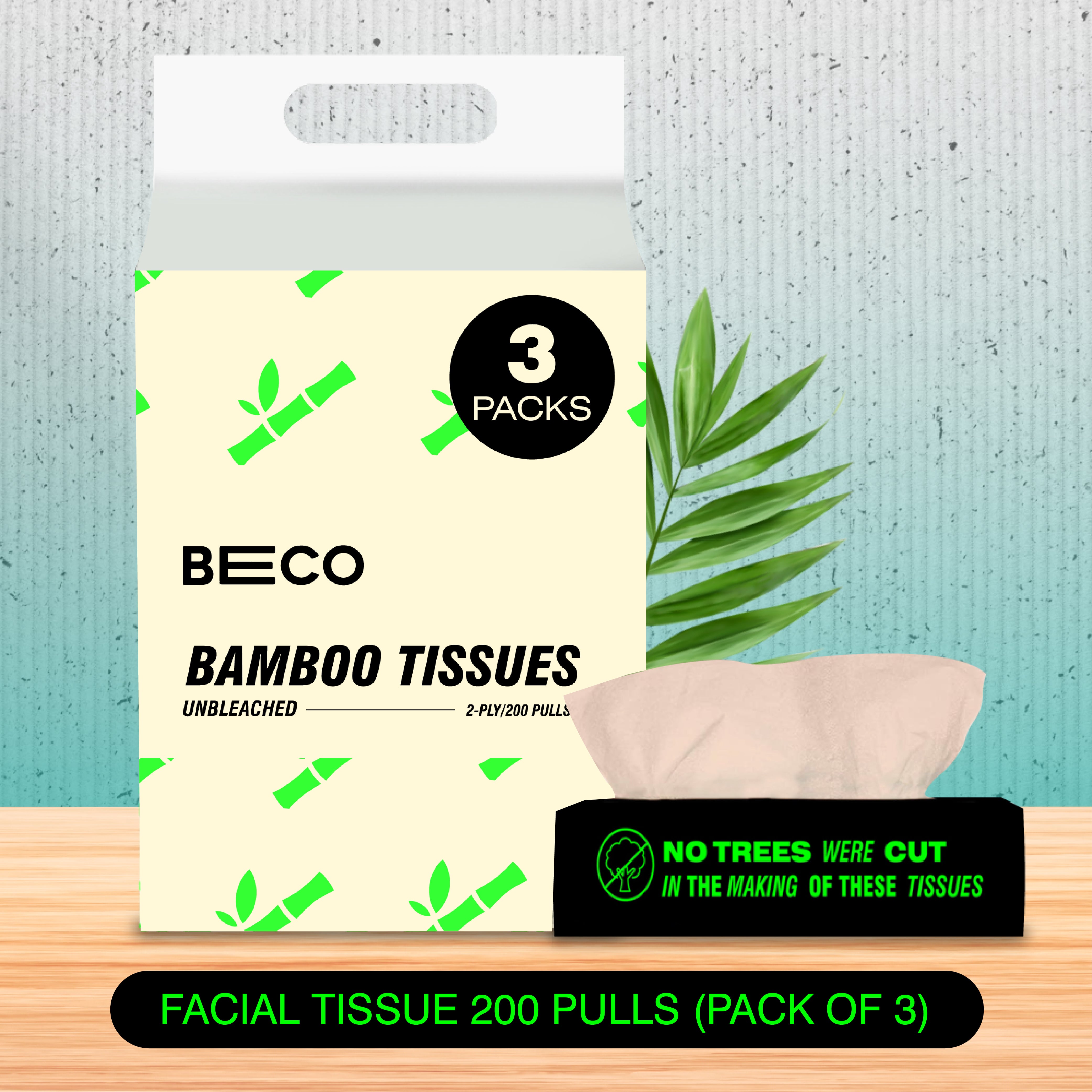 Bamboo Facial Tissues - 200 pulls | Pack of 3