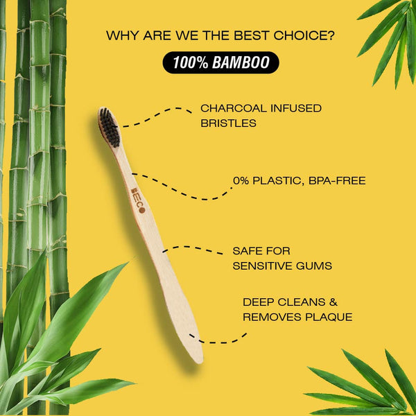 Buy Eco Friendly Bamboo Toothbrush Online In India (Single Pack) | Beco